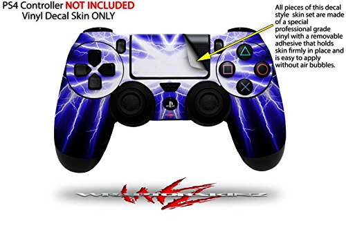WraptorSkinz Skin Compatible with Sony PS4 Dualshock Controller PlayStation 4 Original Slim and Pro Lightning Blue (Controller NOT Included)