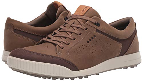 ECCO Men's Street Retro Hydromax Golf Shoe, Birch/Coffee Camel Nubuck, 12-12.5