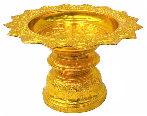 GIVEORBUY SellerGiveOrBuy 6" Tray Thai Buddhism Style Worship Offering Pedestal to Buddha Altar Amulet Made from Thailand
