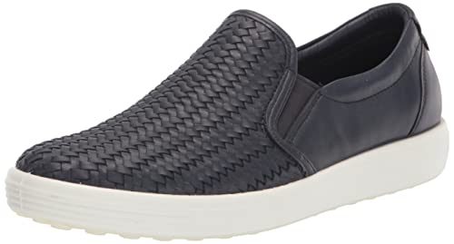 ECCO Women's Soft 7 Woven Slip on 2.0 Sneaker, Night Sky, 9-9.5