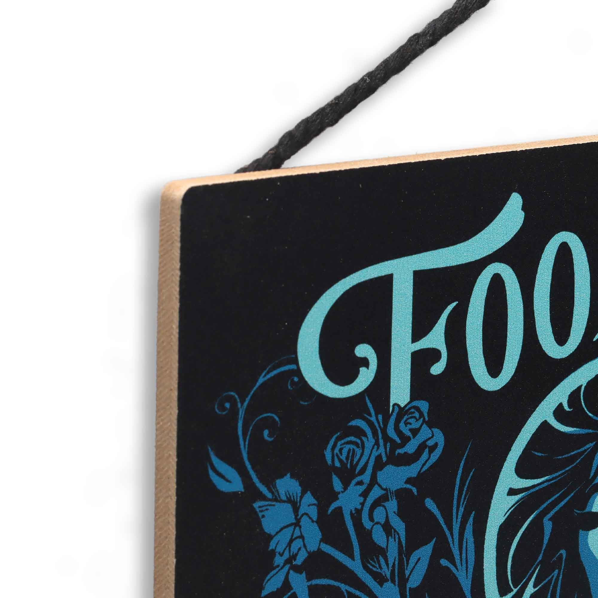 Disney Haunted Mansion Foolish Mortals Hanging Wood Wall Decor - Spooky Foolish Mortals Sign for Halloween Decor