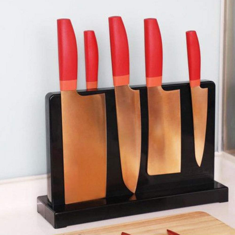JHHDP Double Side Powerful Magnet Knife Holder Resin Kitchen Metal Gadgets Storage Rack Universal Chef Knife Block Magnetic Tools (Color : D)