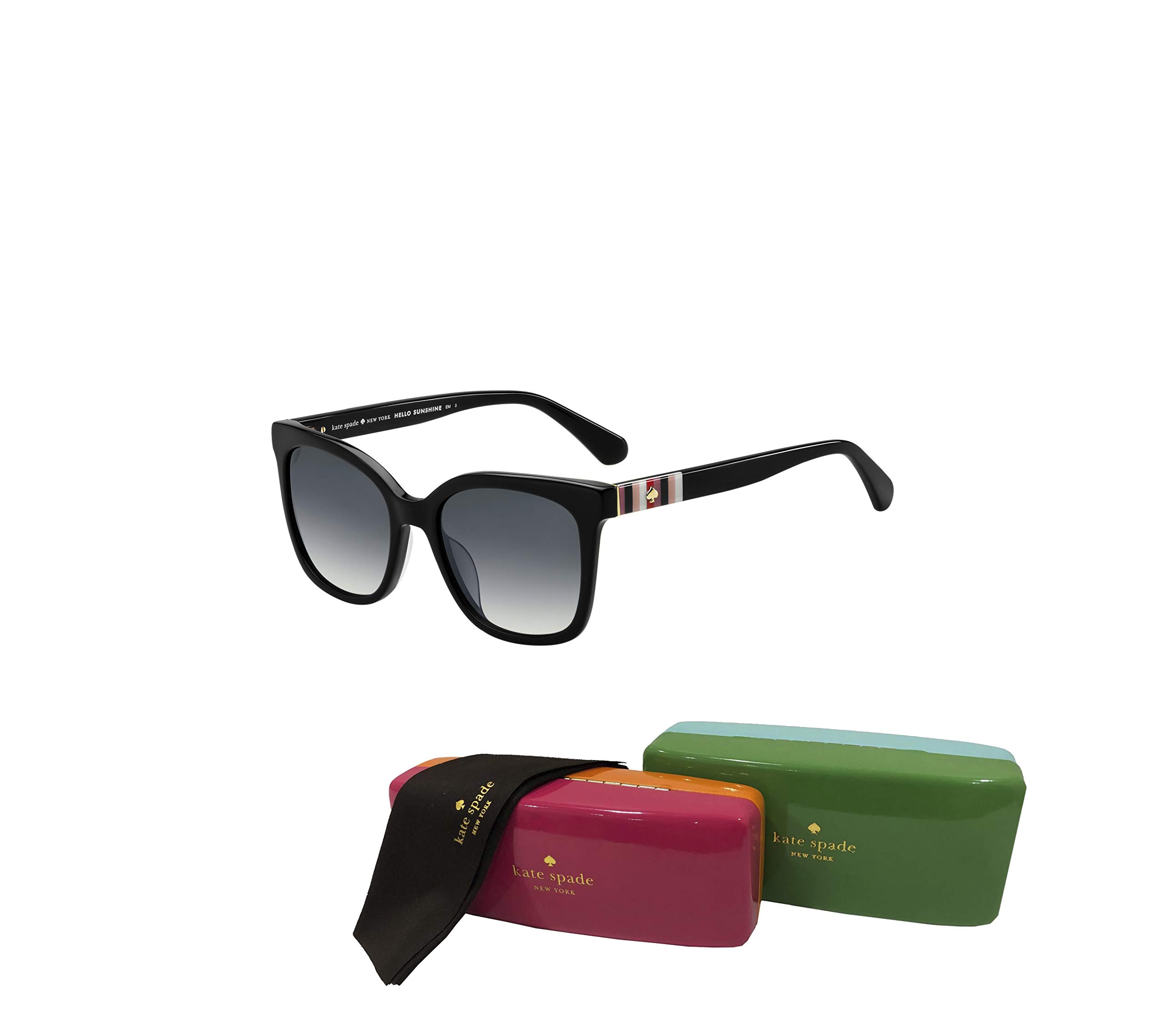 kate spade new york Kiya/S 0PJP/IC 53M Blue/Grey Mirror Shaded Silver Square Sunglasses for Women + BUNDLE with Designer iWear Eyewear Kit