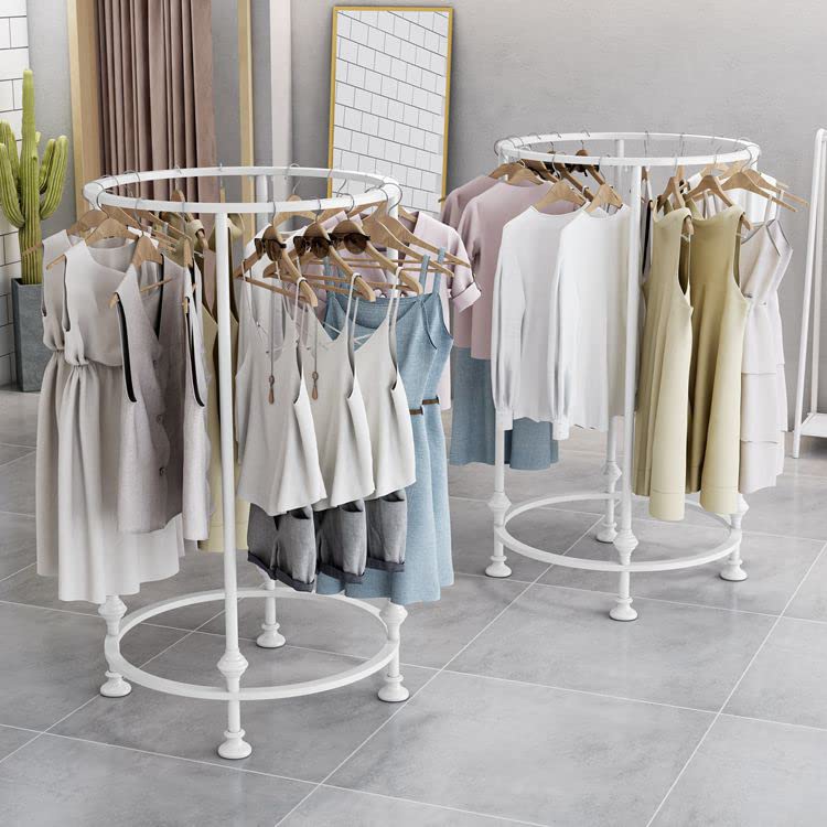 NABOOJ Clothes Racks for Hanging Clothes, Modern Round Clothing Rack, Cloth Display Rack Hanger for Clothes Store Bedroom Multi-Purpose Hanging Rod Shelf