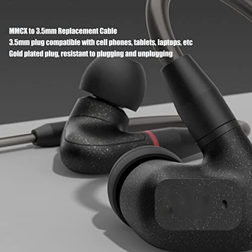 Silver Plated Earphone Cable, MMCX to 3.5mm Plug Earphone Replacement Cable Copper Core Upgrade Headphone Cable for IE300 IE600 IE900 3.9ft