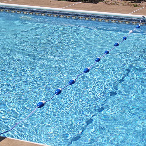 JED Pool Tools 90-860-25 Rope and Float Kit for Swimming Pool, 25-Feet, blue, white