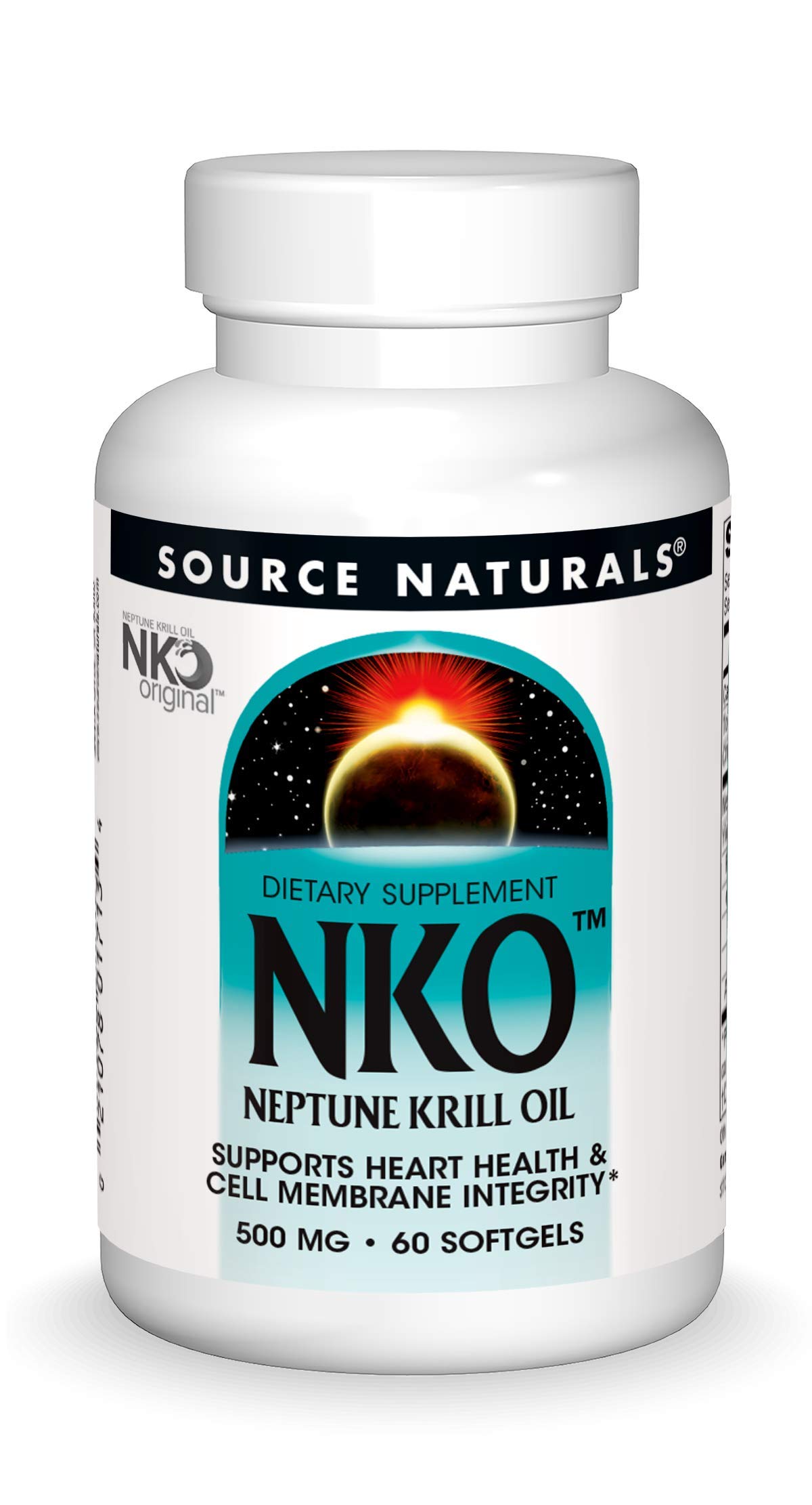 Source Naturals NKO Neptune Krill Oil, Supports Heart Health & Cell Membrane Integrity* 500 Mg - 60 Softgels