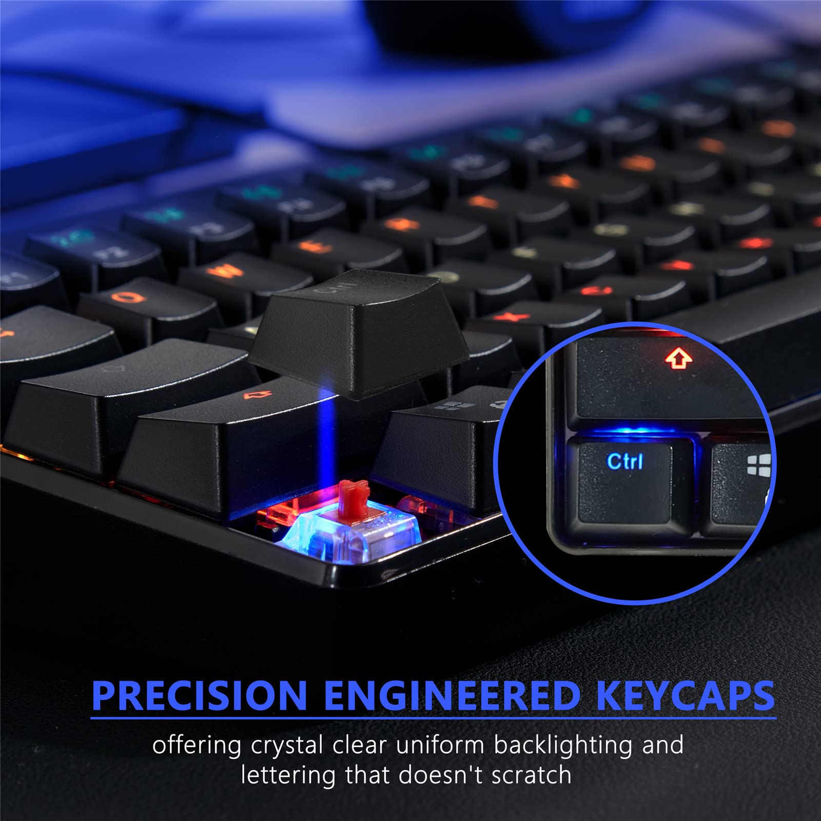 JIDOHUN KB-115 Wired Mechanical Keyboard, 61 Keys RGB Hot Swappable Blue Switch Gaming Keyboard with Software for Windows Vista,WIN7/8/10,Mac OS X Later,Linux,Chrome OS