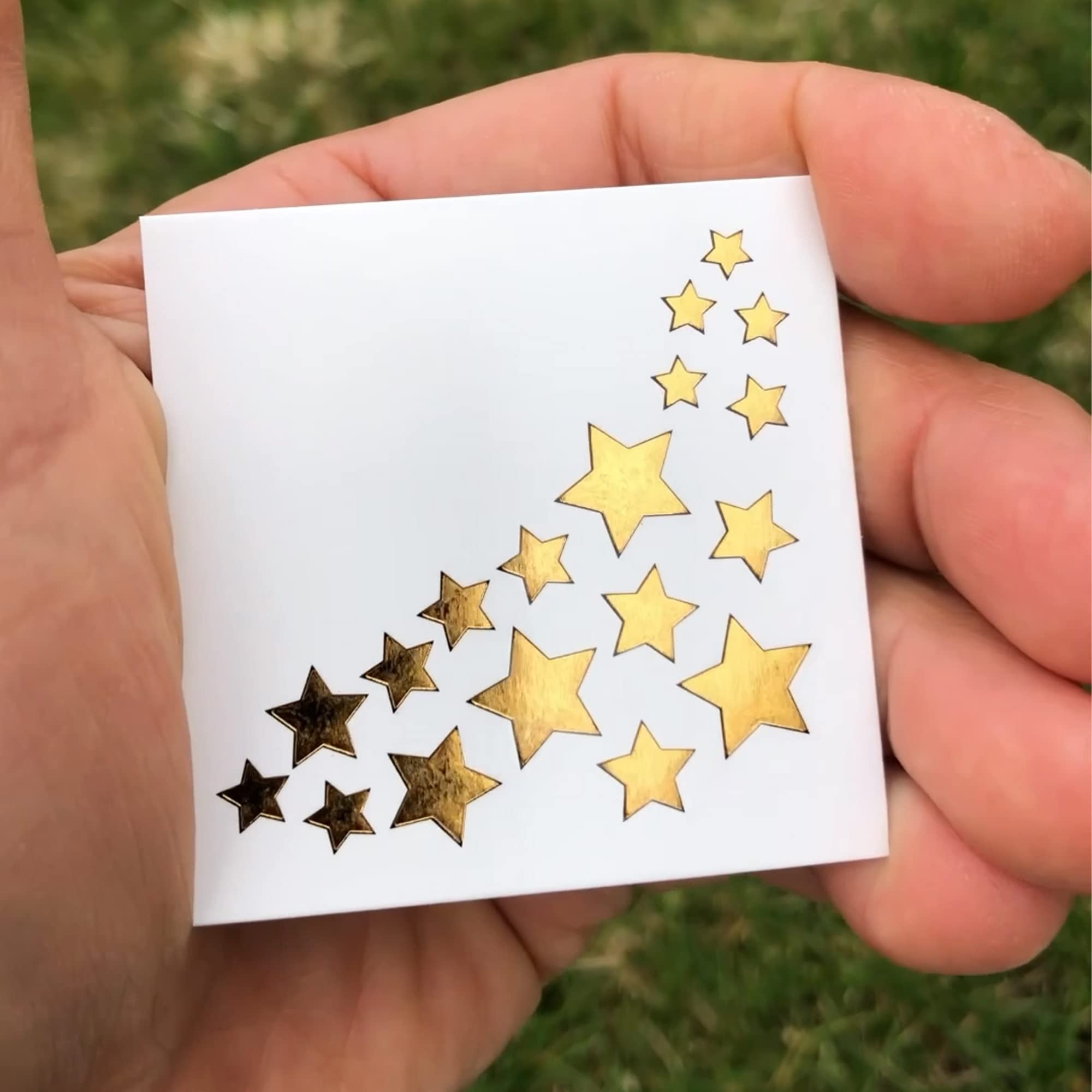 FashionTats Gold Stars Eye Accent Temporary Tattoos | 20 - Pack | Skin Safe | MADE IN THE USA | Removable