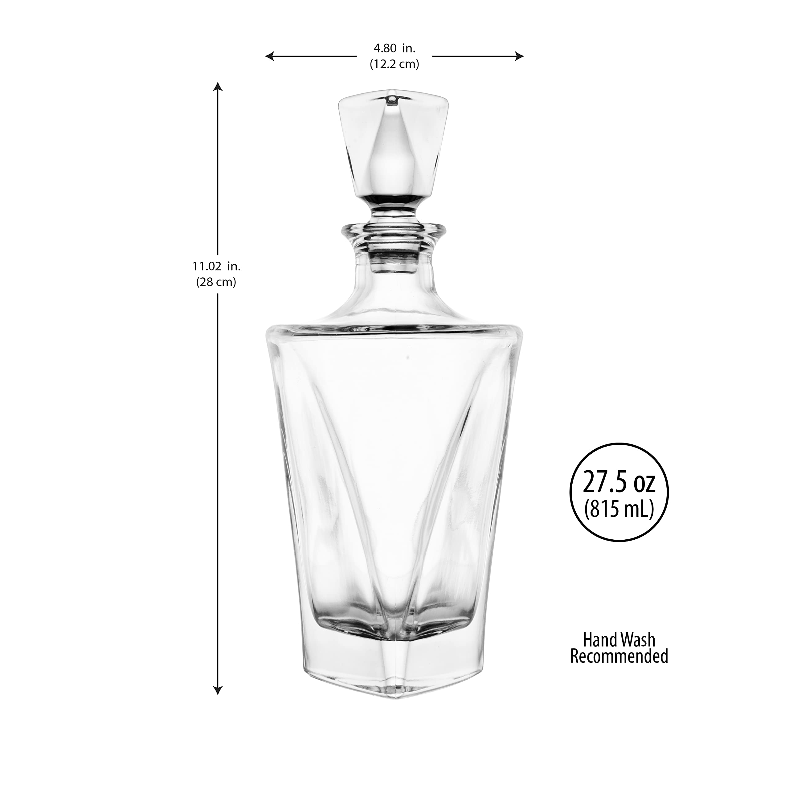 Glaver's Whiskey Decanter, Old Fasioned Twisted Decanter, Crystal Liquor Decanter,For Bourbon and Scotch. Holiday Gift for Men, Him, Dad | 25 OZ.
