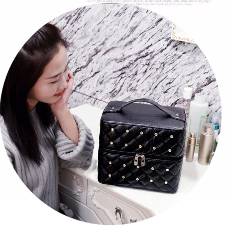 LEPSJGC Makeup Bag Cosmetic Box Women Casual Folding Travel Storage Case Large Capacity Suitcase