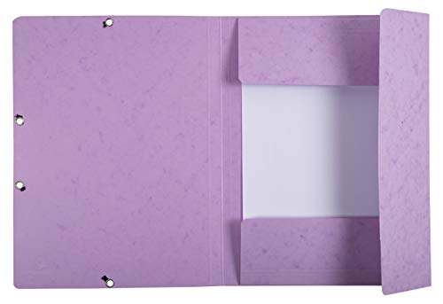 Exacompta 55560E Elasticated Document Folder with 3 Flaps in Glossy Card 400 g/m2 for A4 Document Filing Assorted Colours