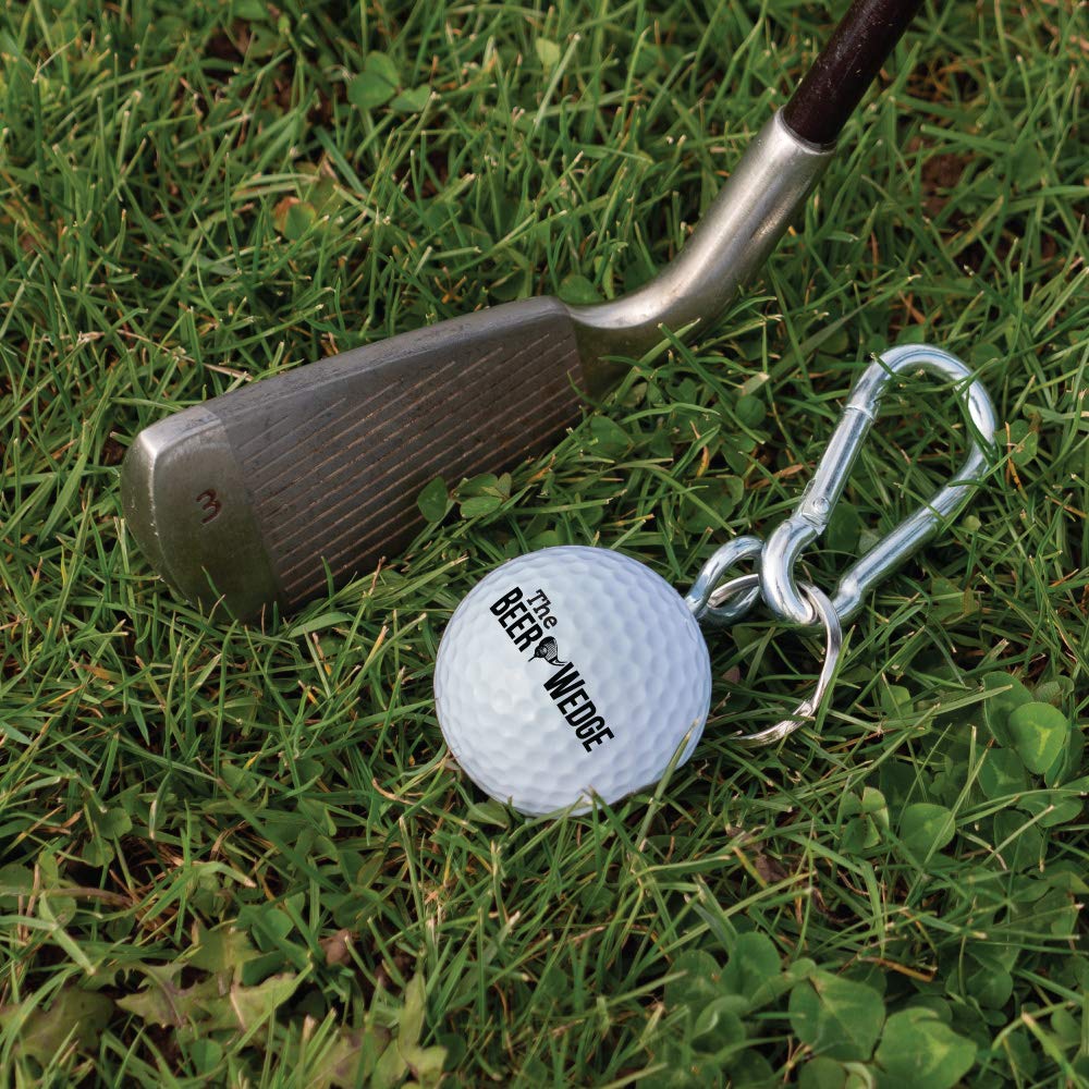 Golf Ball Bottle Opener, Beer Bottle Opener Made from a Real Golf ball, Bottle Opener KeyChain & Carabiner Bottle Opener - The BeerWedge - Cool Gadget for Teens, Present for Men, & Main Beer Accessory