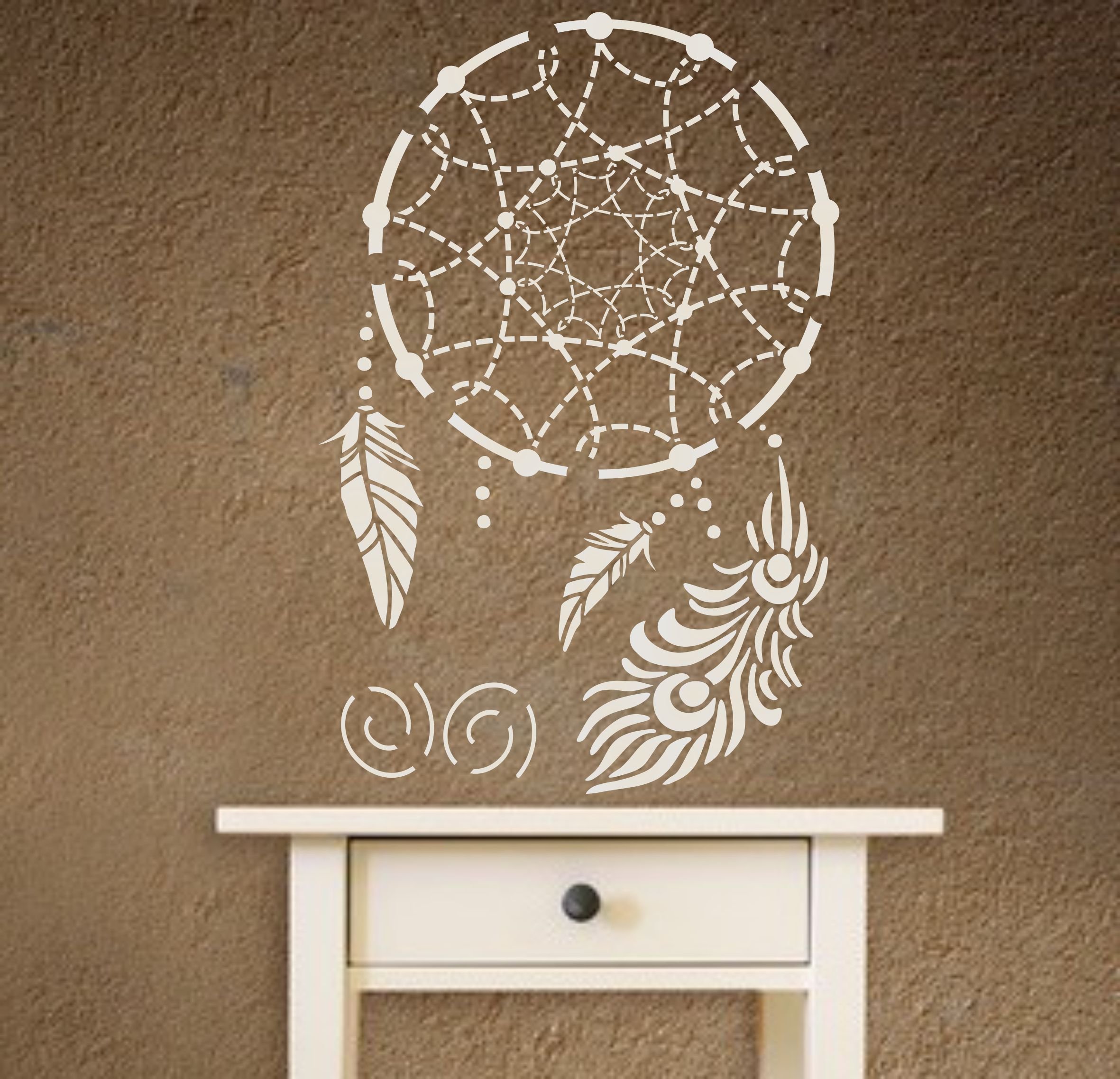Dream Catcher Stencil, 5 x 7.5 inch (S) - Wall Dreamcatcher Decor Stencils for Painting Template