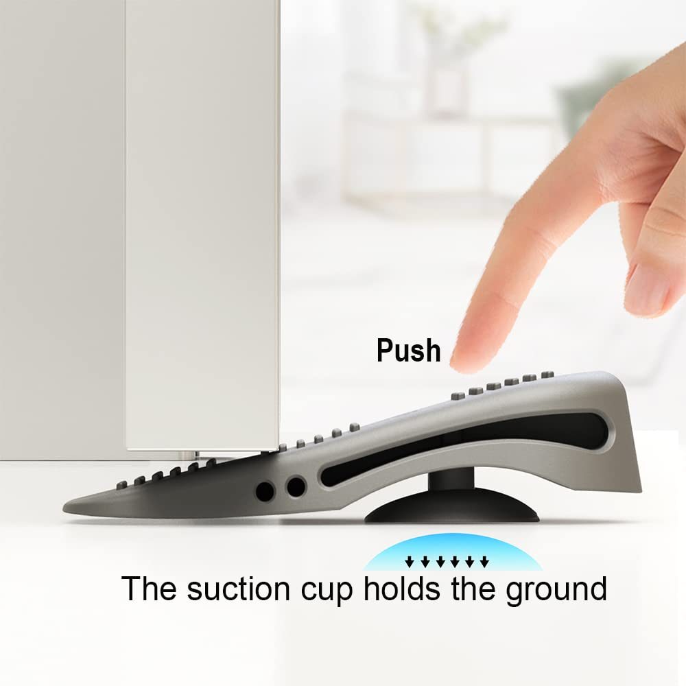 Evka Door Stoppers, Premium Rubber Door Stop Wedge with Suction Cup, Convenient Storage Without Adhesive Tapes and Drilling. (Grey, 2PCS)
