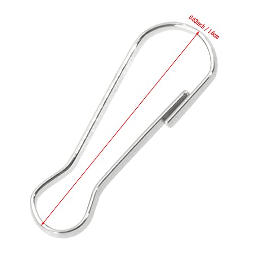 Mini Skater 0.63Inch Mini Metal Spring Hooks, Tiny Stainless Steel Lanyards Snap Clip Hooks, Keyring Accessory for Purse,Curtains,Jewelry Ring Craft and ID Card Key Chain Clip Parts(Silver, 200Pcs)