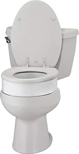 NOVA Medical Products Toilet Seat Riser, Raised Toilet Seat, White, 1 Count