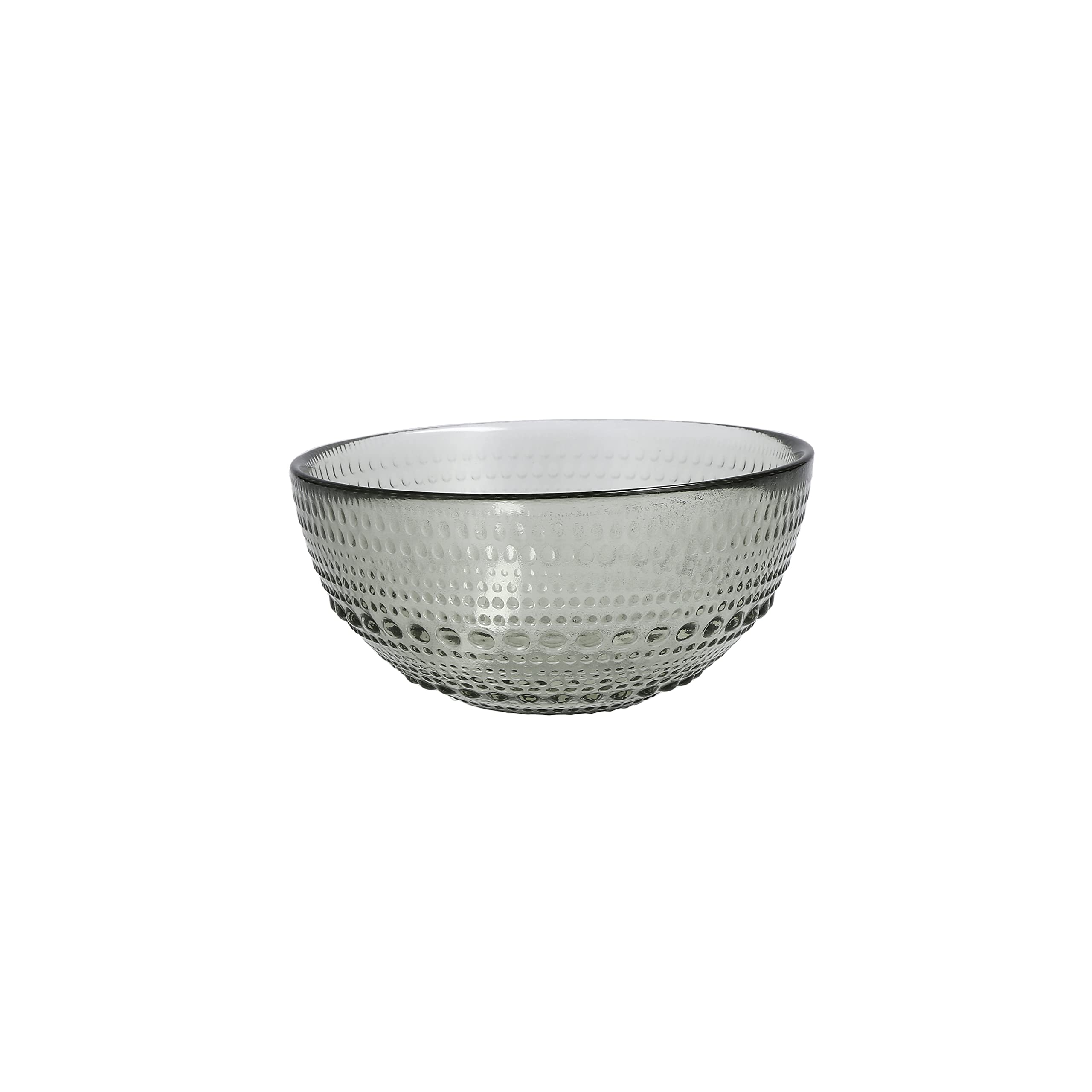 Fortessa Jupiter Vintage Glassware Collection 5 Inch Cereal Salad Dessert Snack All-Purpose Bowl 6 Pack, Smoke Gray, 14 Ounce (6 Pack)