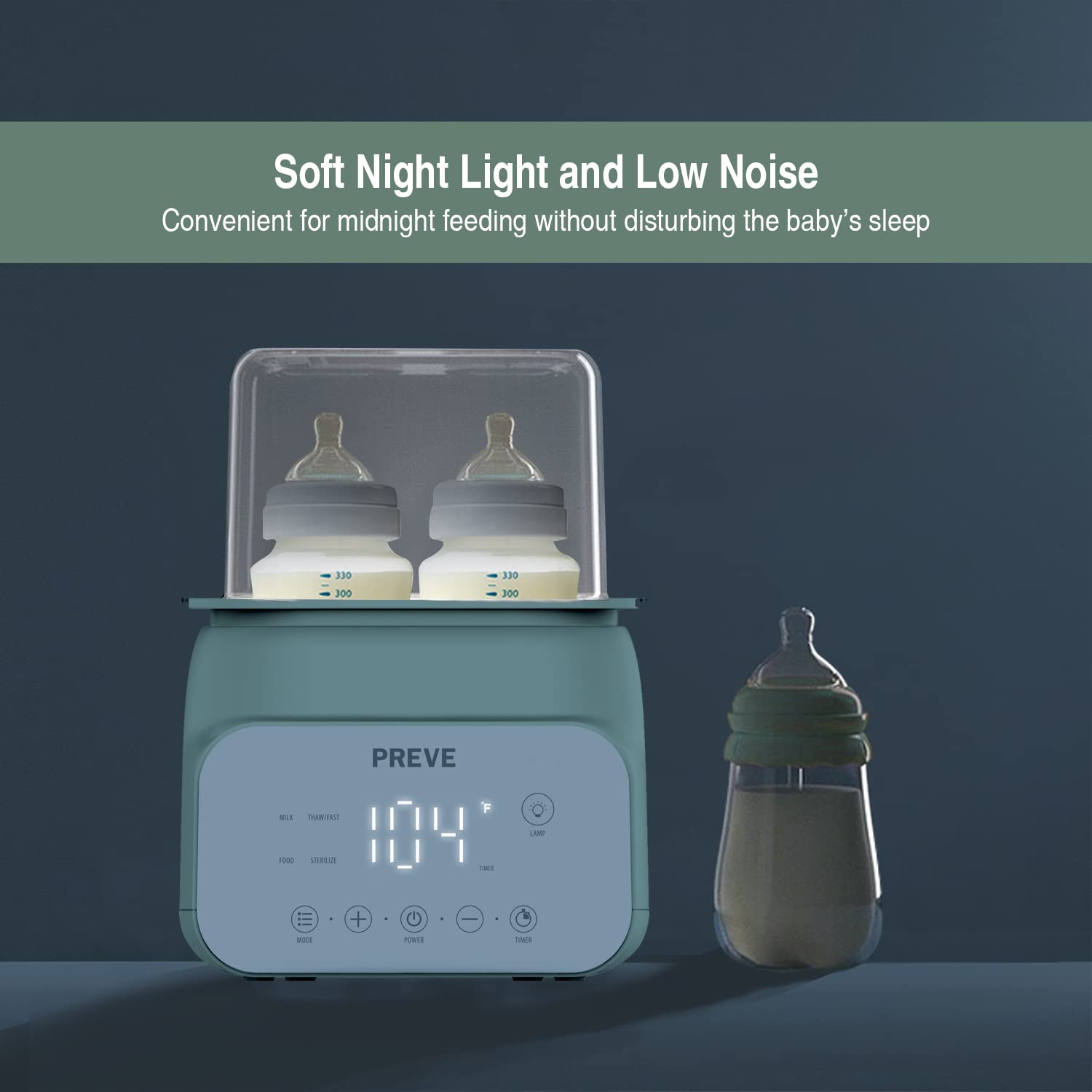 Deluxe Baby Bottle Warmer 7 in 1 Fast Bottle Warmer for Breastmilk Food Heater&Thaw with Timer Accurate Temperature Control Double Bottle Warmer for Baby Milk and Formula