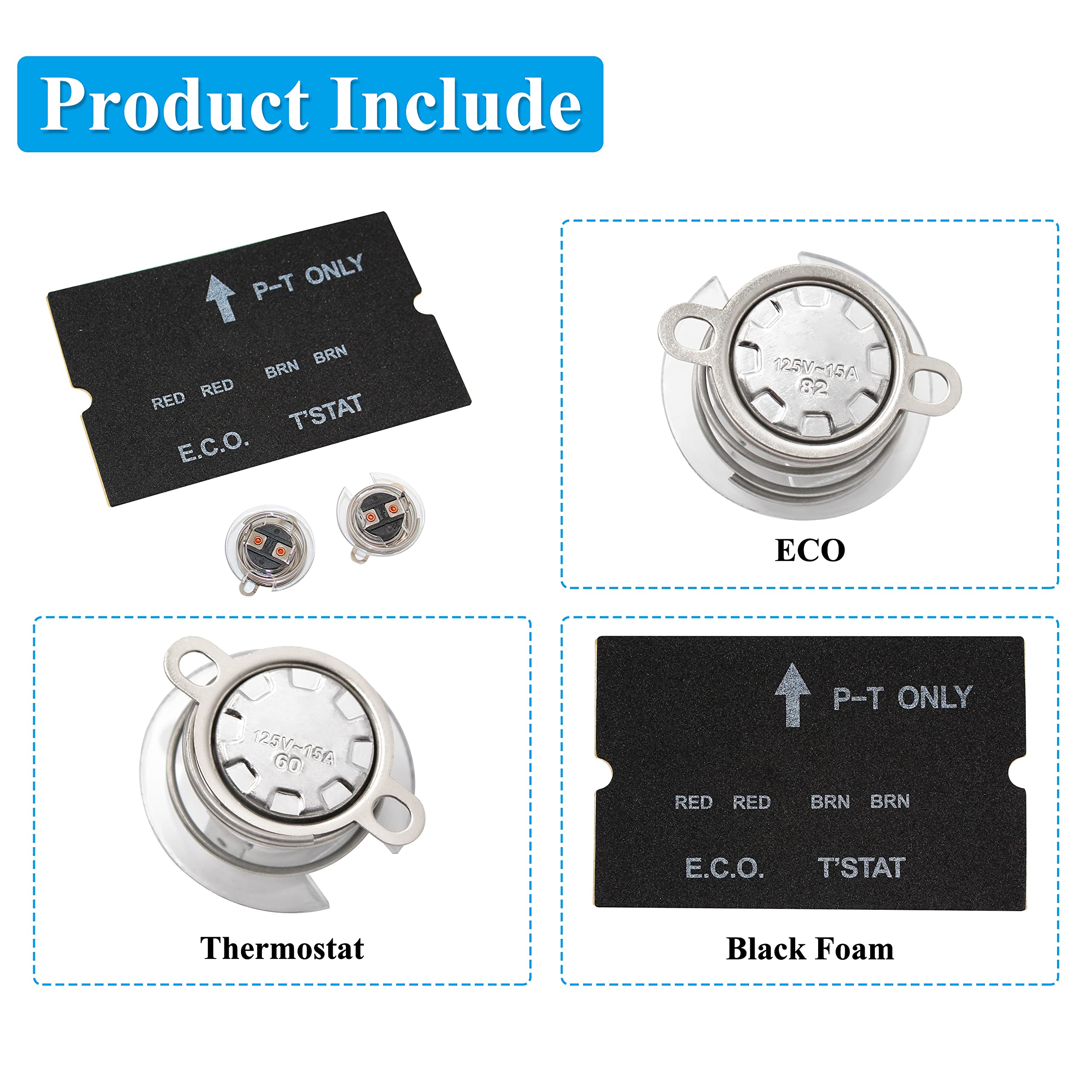 ECO Thermostat Assembly Replacement for Atwood 91447 Replacement Part for Water Heater Repair Parts Fit for RV, Motor Home Emergency Cutoff Service Kit