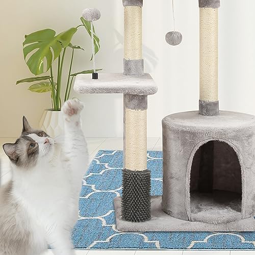 MIAO PAW 16Cat Tree Tower for Indoor Cats - Condo with Sisal Scratching Posts,Jump Platform Cat Furniture Activity Center Play House Bed Grey