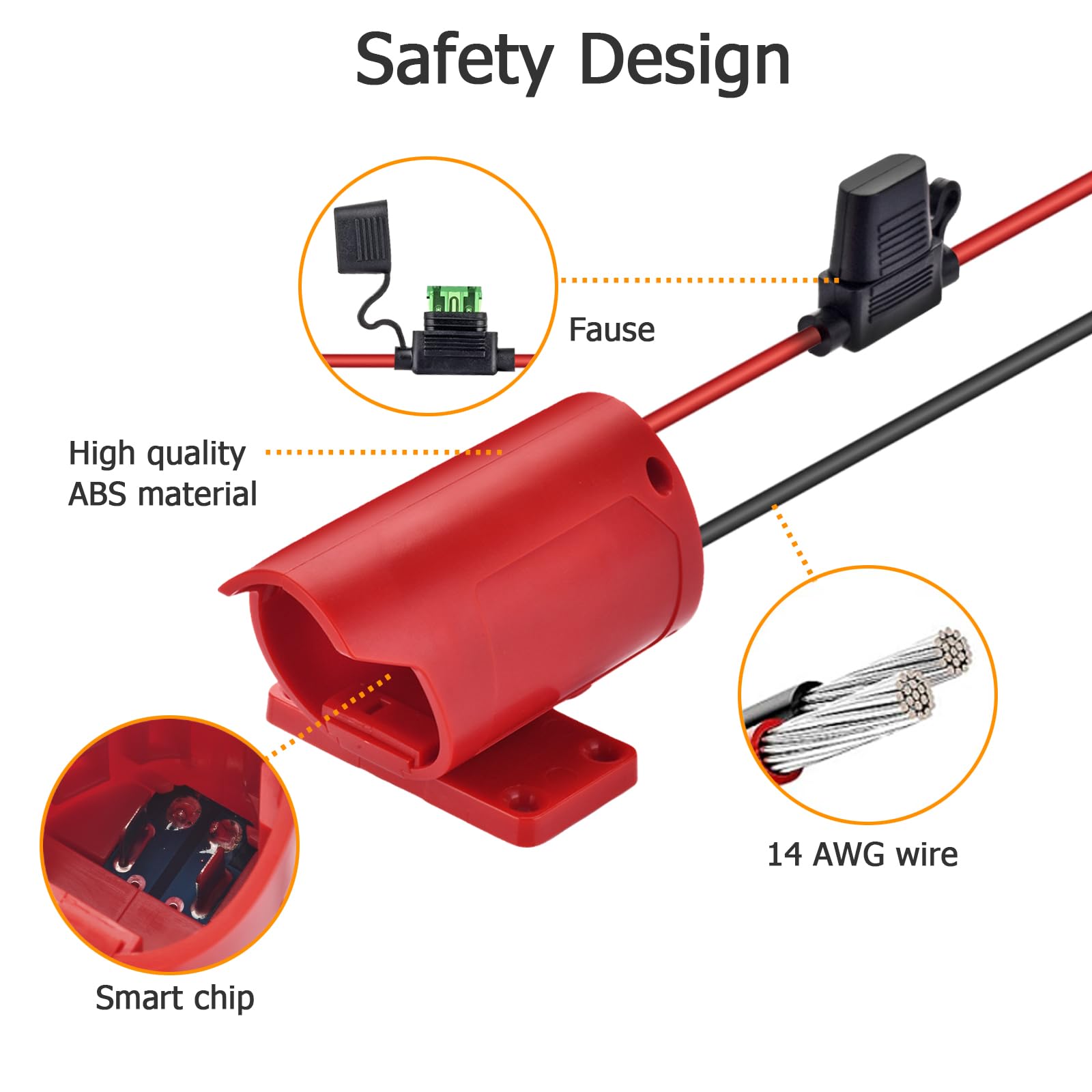 M12 Battery Adapter for Milwaukee 12V Battery Adapter,Power Wheel Adapter for Milwaukee M12 12V Battery with Fuse 14 Gauge Robotic for Rc Car, Robotics, Rc Truck,DIY use