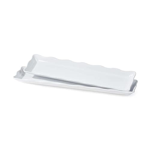GET ML-129-W Food Service Display Tray with Scalloped Edges, 21" x 5.25", White