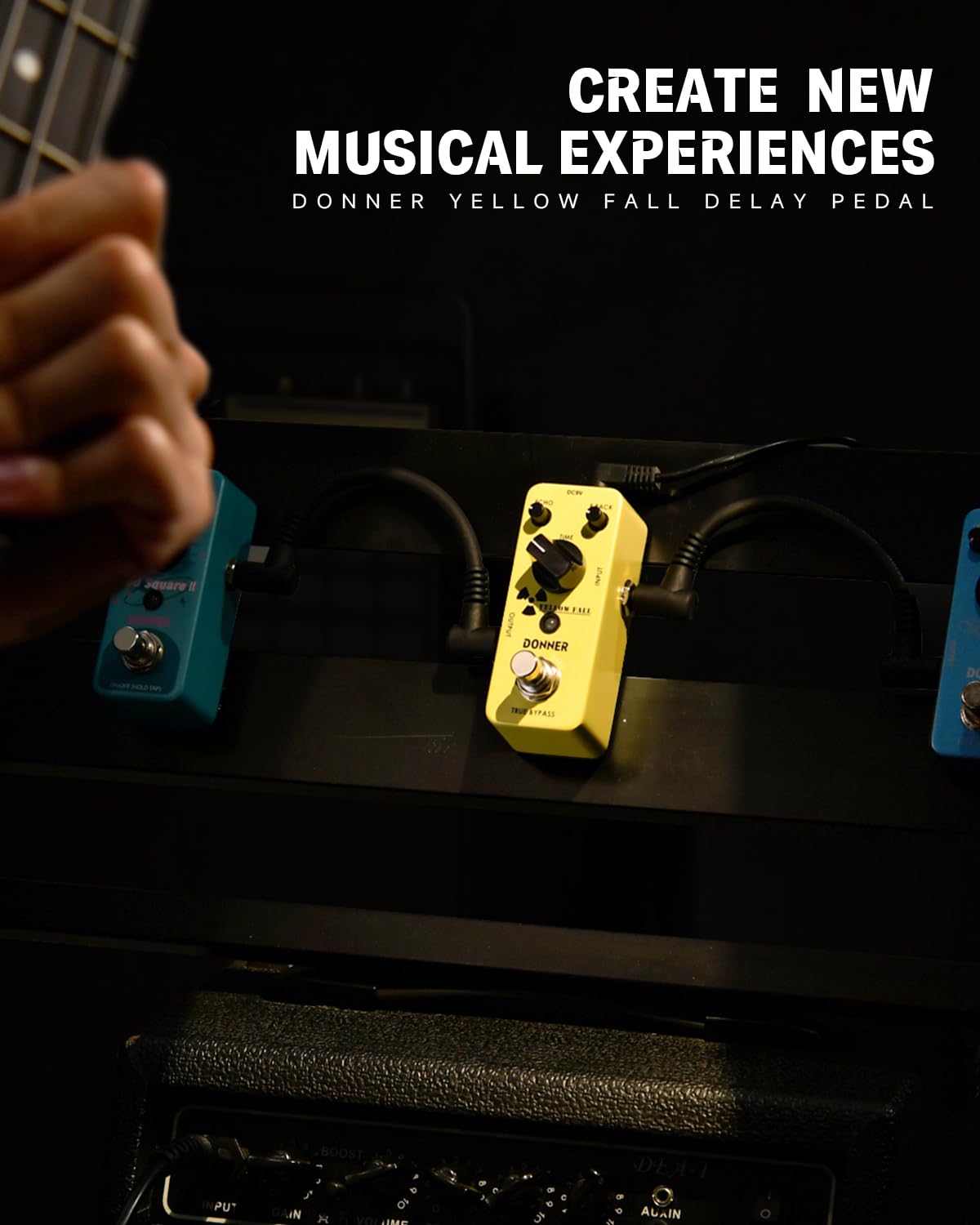 Donner Guitar Delay Pedal for Pedal Boards, Electric Guitar, Yellow Fall Analog Delay Guitar Effect Pedal Vintage Delay True Bypass