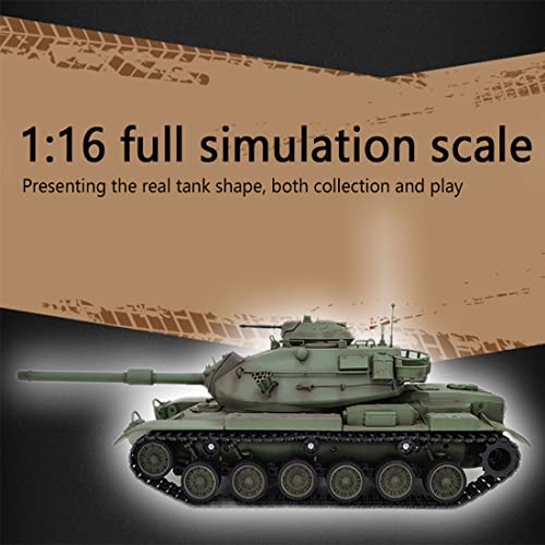 Jetlet 1/16 2.4G RC American M60A3 Main Battle Tank Model, with Lights & Sounds, Compatible with Henglong 7.0, Basic Version, Army Green