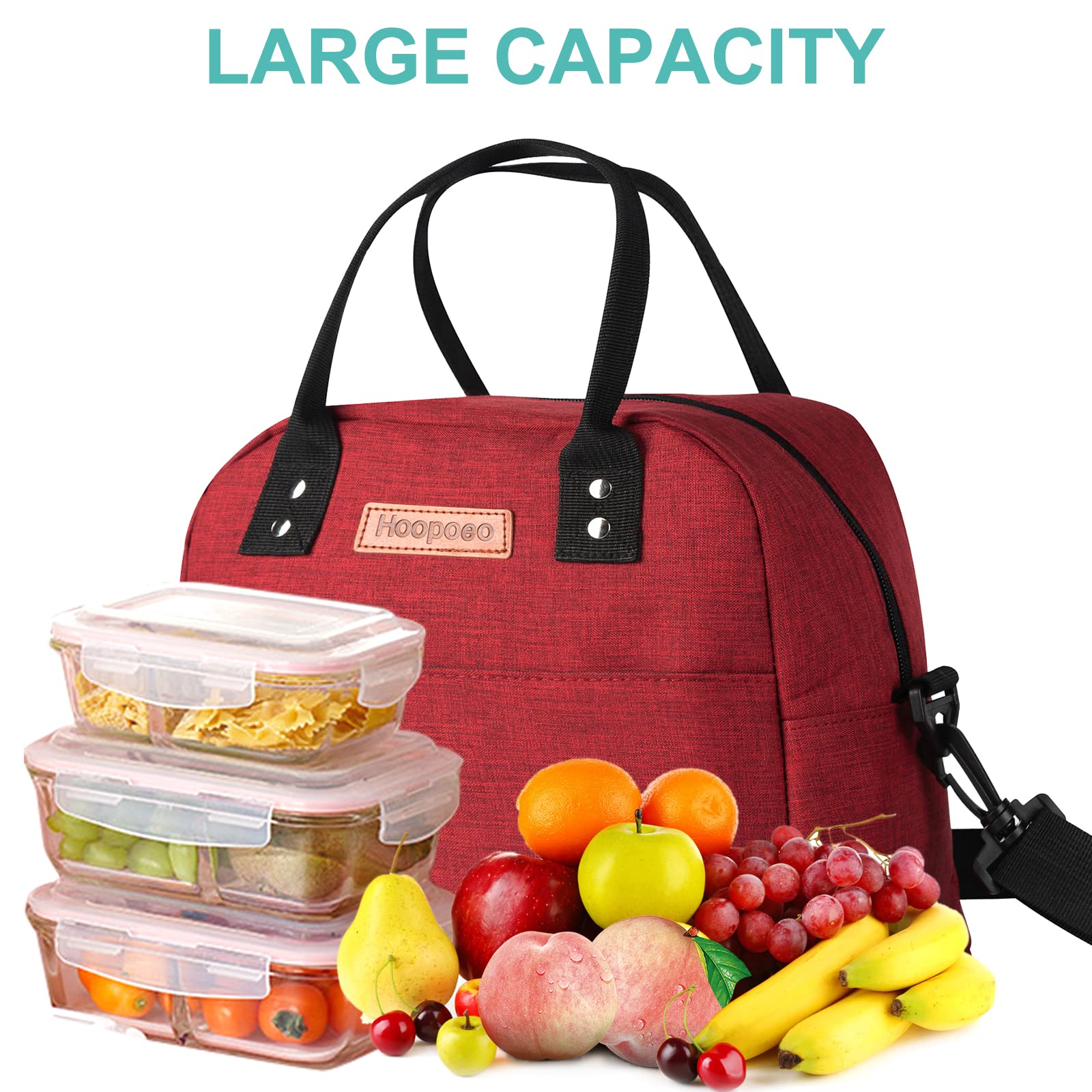 havatree Insulated Lunch Bag Women - Reusable Lunch Box for Work Picnic Beach Outdoor Sports - Leakproof Cooler Bento Box Freezable Lunchbox with Adjustable Shoulder Strap