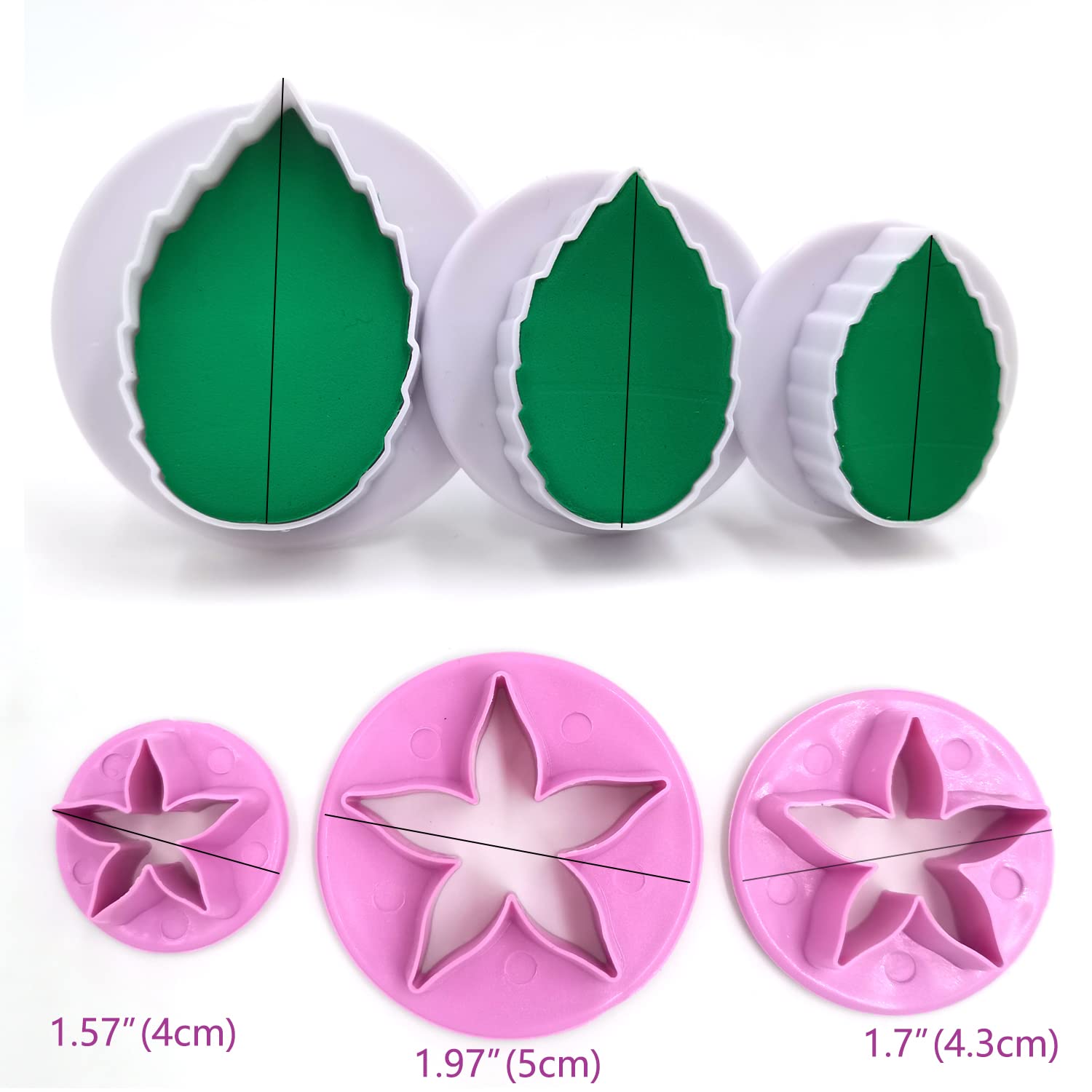 Gobaker Rose Petal Calyx Leaf Cutter Set Gumpaste Flower Mold Sugarcraft Fondant Modelling Tools for Cake Decorating,Pack of 12
