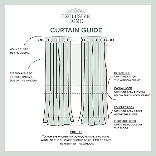 Exclusive Home Cabana Stripe Indoor/Outdoor Light Filtering Grommet Top Curtain Panel, 54"x108", Seafoam, Set of 2