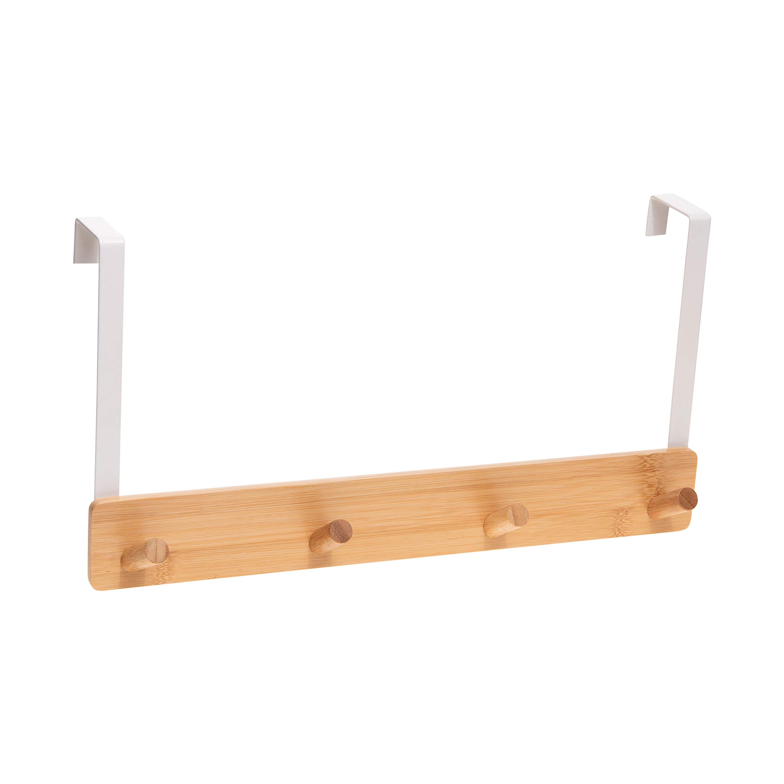 Simplify 4 Over The Door Hook | Closet | Bedroom | Bathroom | Laundry Room | Storage | Towel & Robe Hanger | Accessories Organizer | White