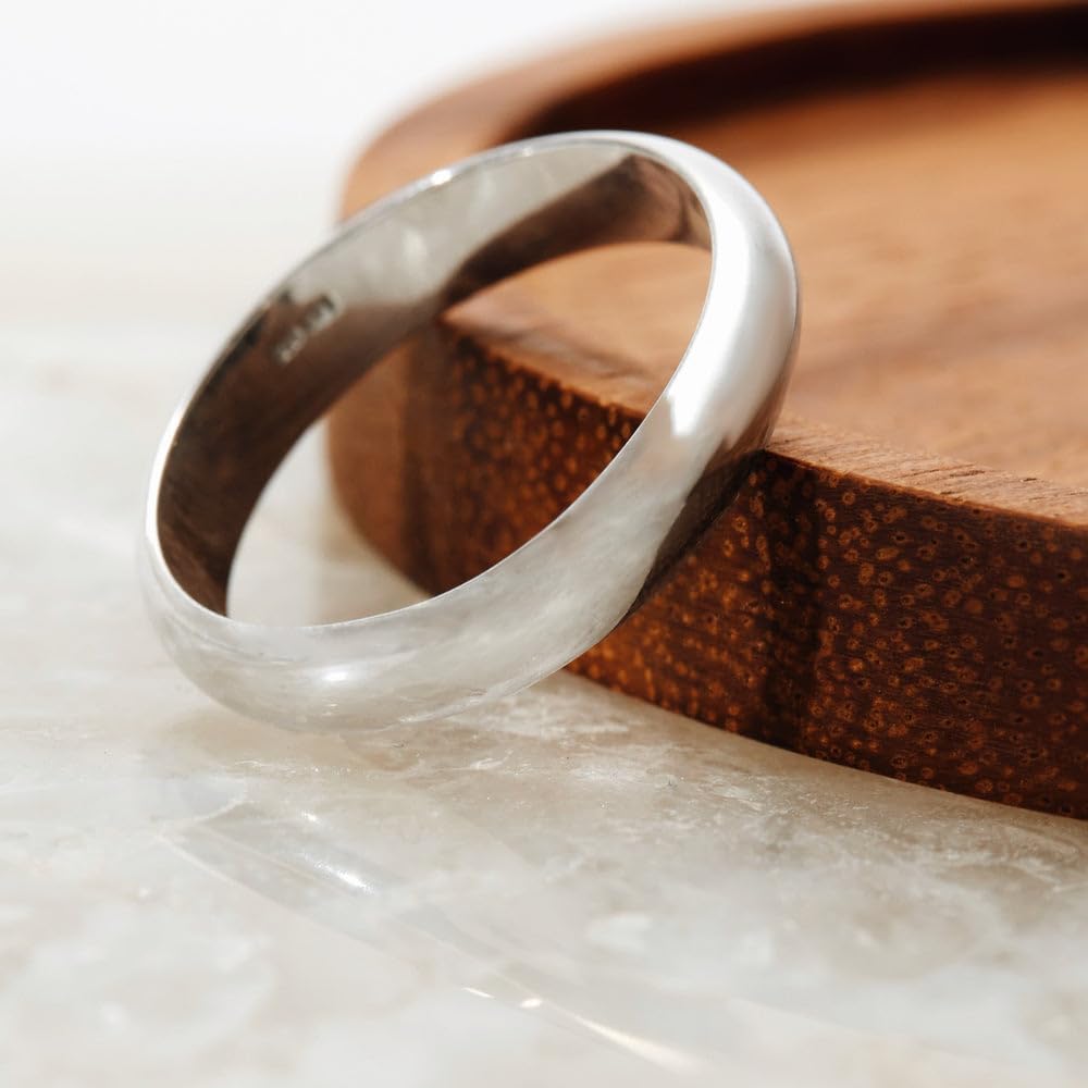 EVE'S ADDICTION Custom Engraved Sterling Silver Band, Ring Sizes 8 - Engravable Sterling Silver 5mm Band - Promise Ring - Wedding Band - Commitment Ring - Couples Jewelry - Gifts for Mom
