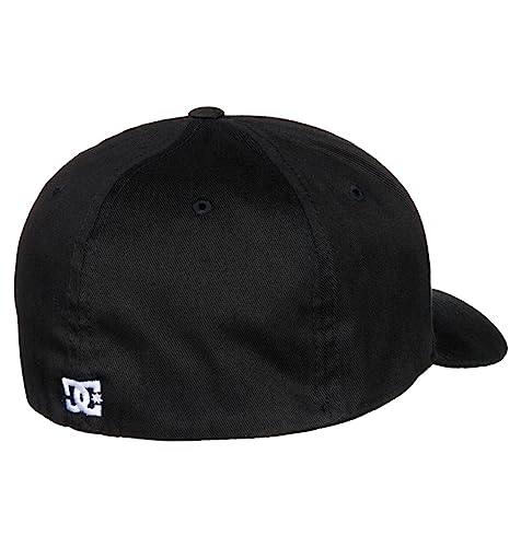 DC mens Star Flexfit Hat Baseball Cap, Black, Small-Medium US
