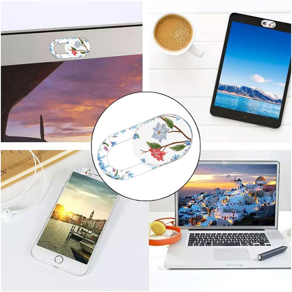 Laptop Camera Cover Slide Cute Flower 6 Pack, Webcam Cover Slide Phone Camera Cover, Ultra-Thin Computer Camera Cover Slide Blocker Slider Fits iPhone MacBook Laptop, Desktop, PC, Tablet