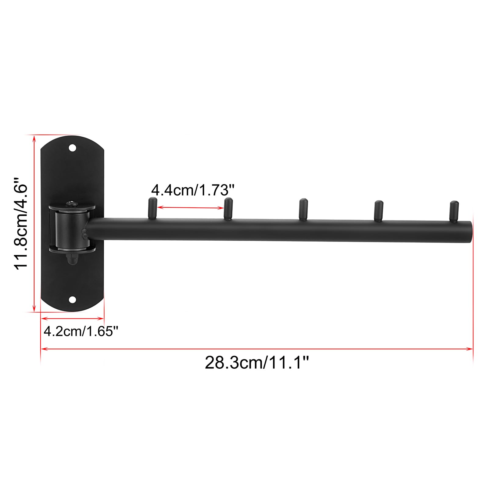 Sumnacon Clothes Rack,2Pcs Stainless Steel Clothes Hanger,Wall Mounted Clothes Rack,Wall Mounted Drying Rack with Swing Arm,Wall Clothes Hanger for Bathroom Laundry Room Closet,Black