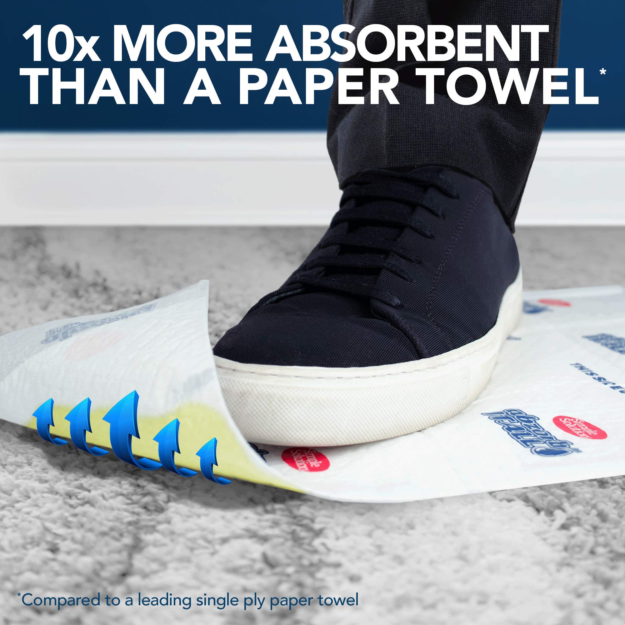 Simple Solution Abzorbitall Pet Mess Absorbent Towels | Multi-Surface Urine & Dog Poop Cleaning Sheets | 12 x 17 | 30 Towels