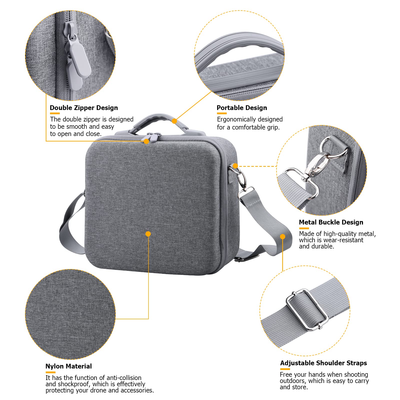 iEago RC Mini 3 Pro Carrying Case Portable Storage Bag Travel Hard Case Compatible with DJI Mini 3 Pro Drone with DJI RC/RC-N1 Controller and Other Accessories [Case Only]