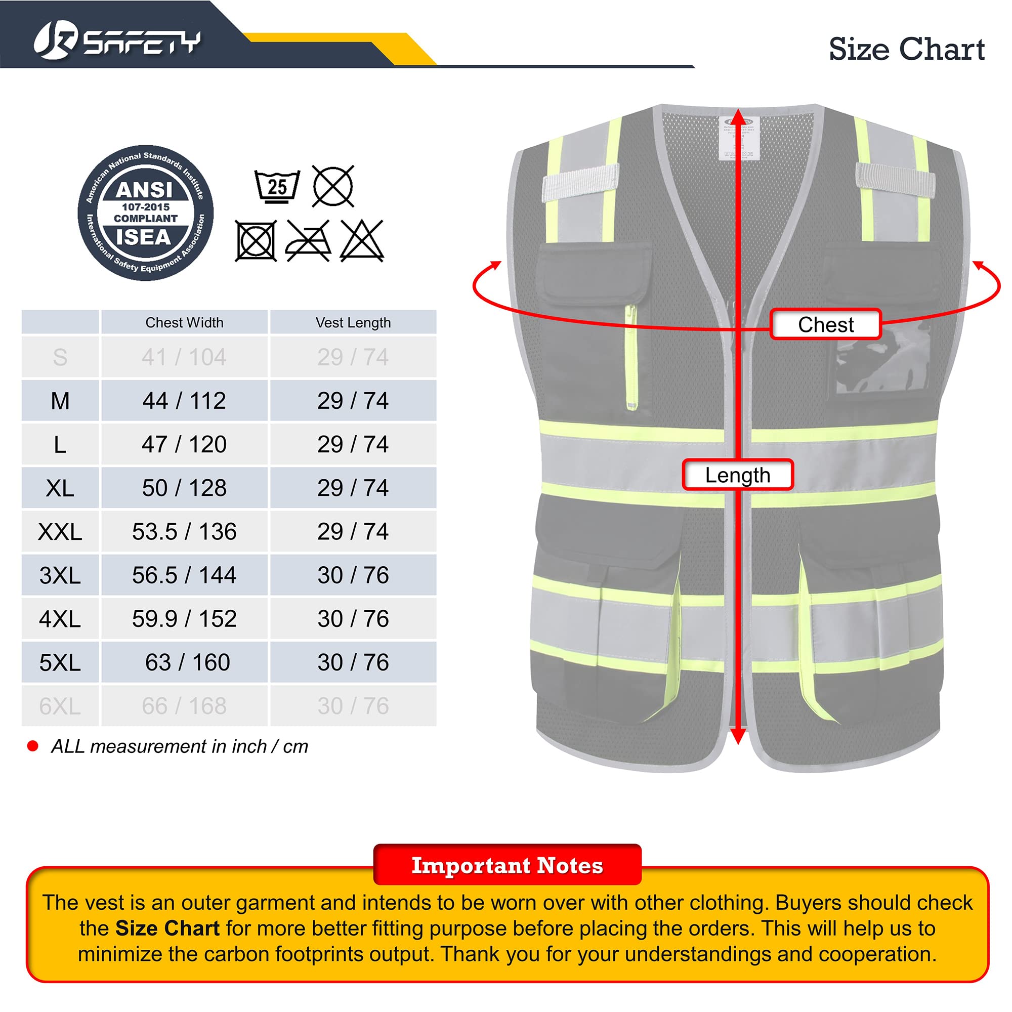 JKSafety 9 Pockets Hi-Vis Mesh Safety Vest for men and women | Chaleco reflectante de seguridad | Zipper Front | Multiple Pockets | Class 1 (140-Black XL)