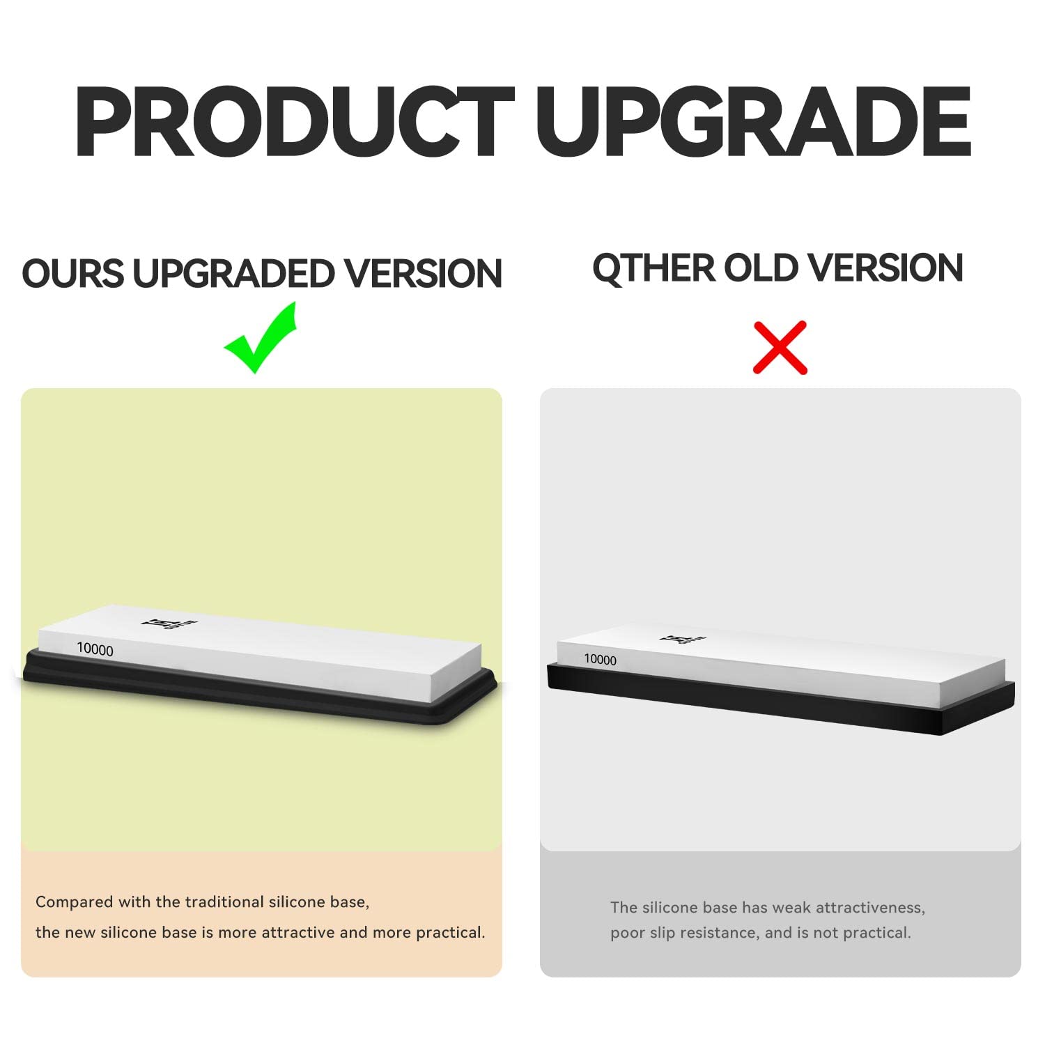 GUYUE Knife Sharpening Stone 10000 Grit Professional Whetstone Sharpener,Professional Best Kitchen Blade Sharpener Stone, Comes with a new silicone base。