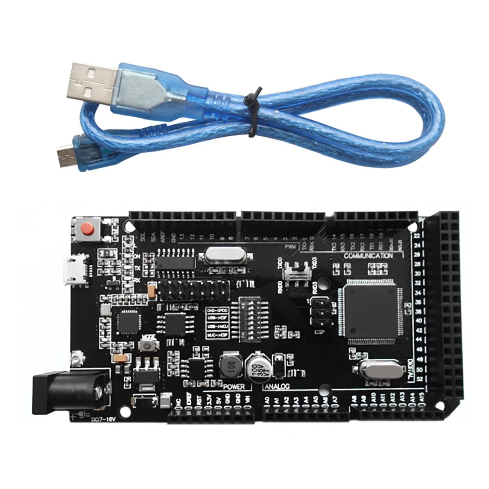 Huayuxin Single Board Computers Intended for Mega2560 R3 ATmega 2560 with USB Cable, Integrated with Wi-Fi Module, Compatible with Arduino IDE C C++ Project 1 PCE