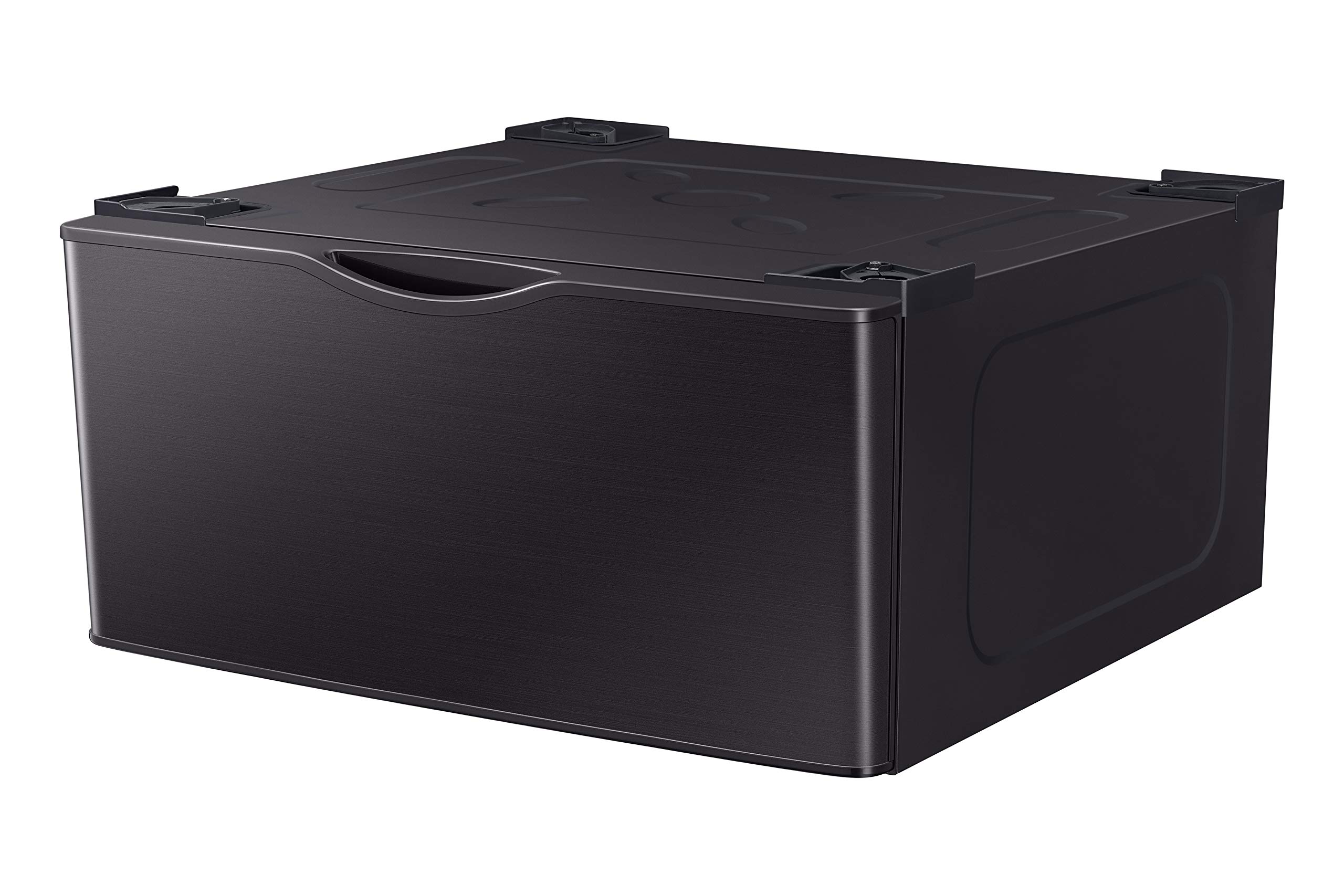SAMSUNG 27-Inch Washer Dryer Pedestal Stand w/ Pull Out Laundry Storage Drawer, Stainless Steel, WE402NV/A3, Brushed Black