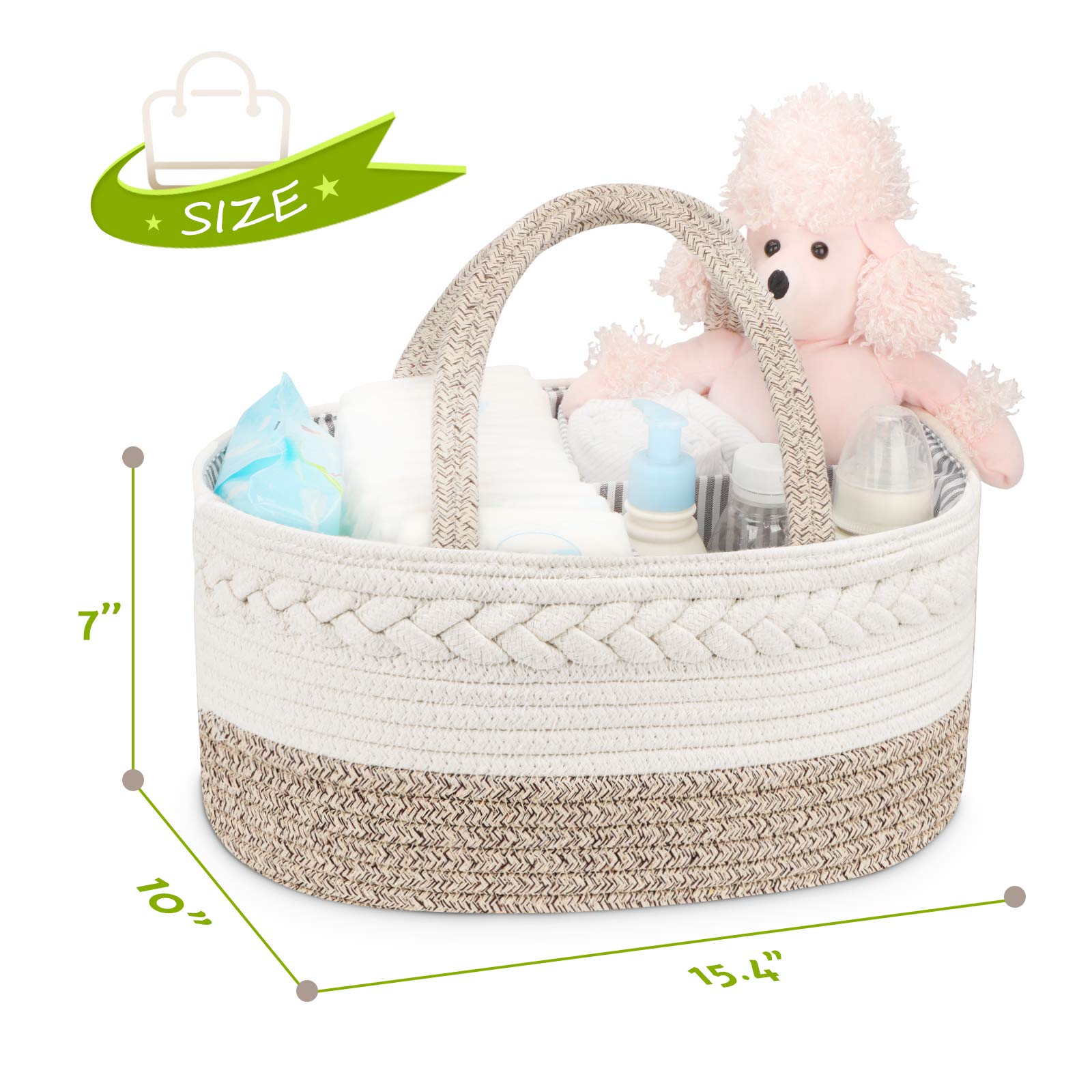 Maliton Baby Diaper Caddy Organizer and Muslin Burp Cloths for Baby 6 Pack Large 20''x10''