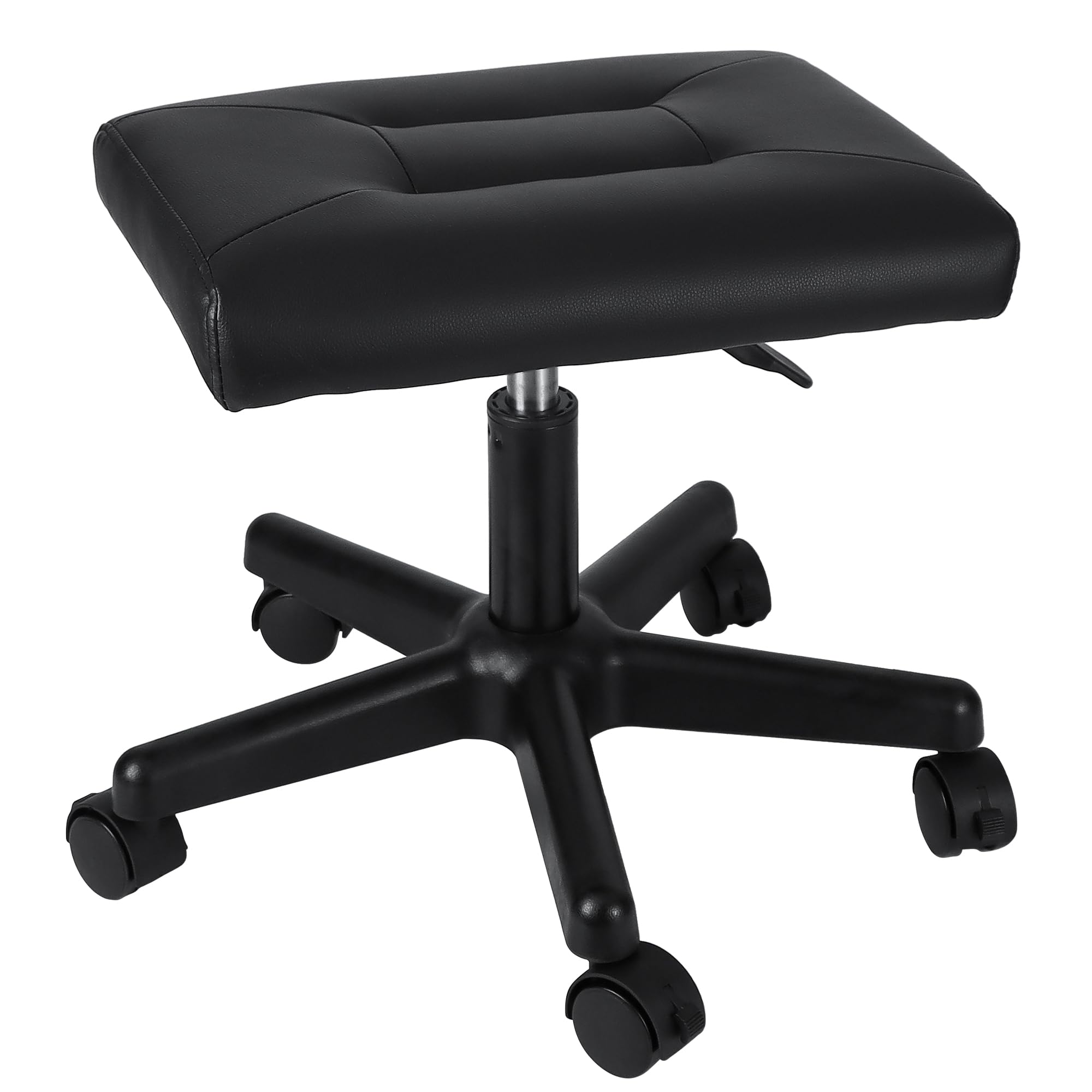 Footrest Stool on Wheels 15-20'' Height Adjustable Multi-Use Stool Gaming Foot Stool Under Desk 360°Swivel Ergonomic Foot Stool W/Lockable Wheels Work Stool for Home Offiece