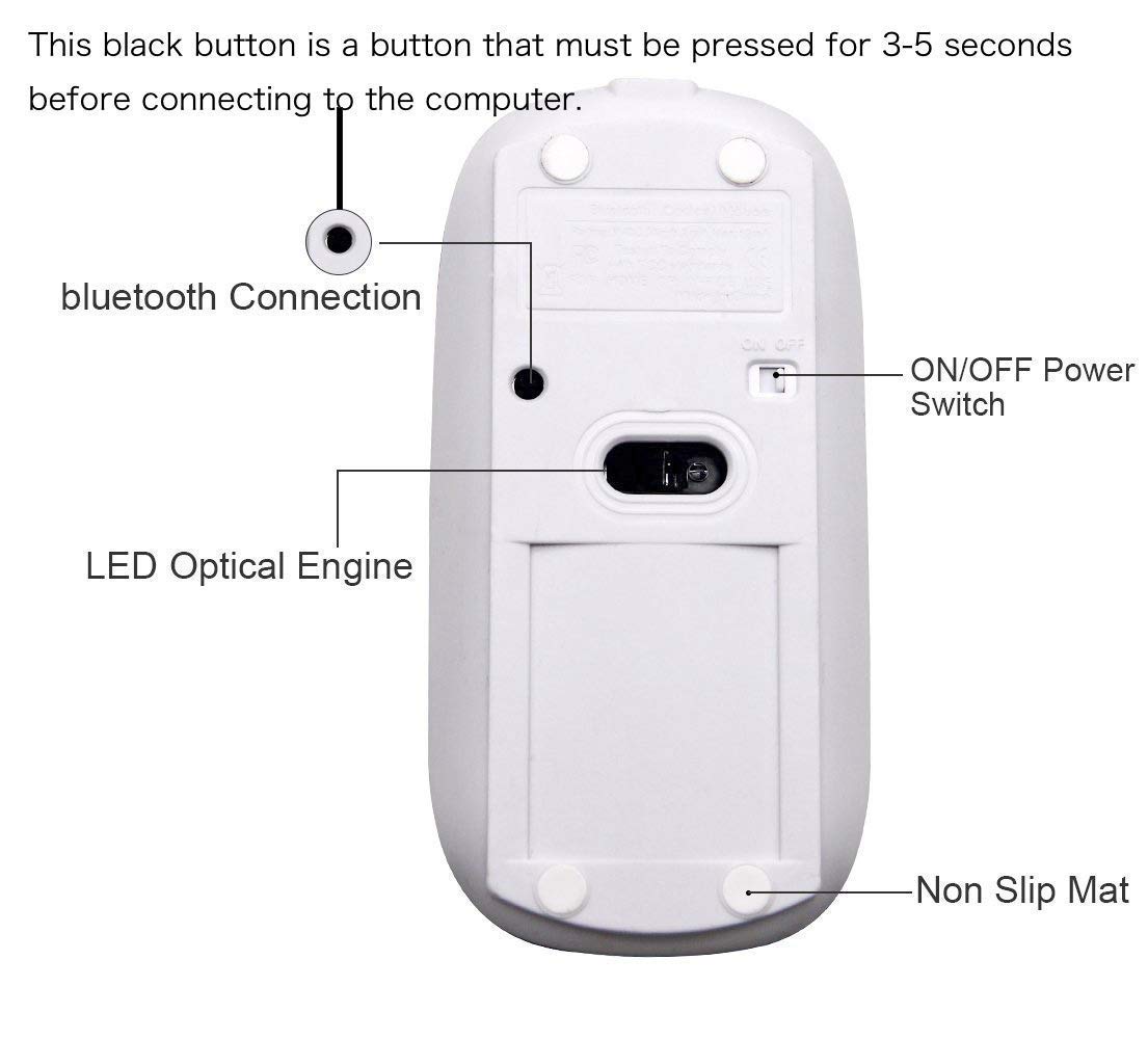 KLO Bluetooth Mouse for MacBook/MacBook air/Pro/iPad, Wireless Mouse for Laptop/Notebook/pc/iPad/Chromebook (BT/B Rose Gold)