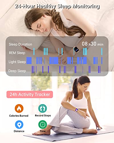 Smart Watch for Women (Answer/Make Call), 1.8" Touch Screen Activity Trackers for Android iPhone Compatible with Alexa Built in, Fitness Heart Rate Blood Oxygen Sleep Monitor, IP68 Waterproof