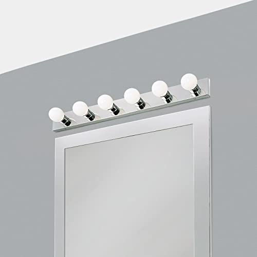 Design House 500942 6 Strip Light Contemporary Dimmable for Bathroom, Bedroom, Makeup Vanity, Polished Chrome