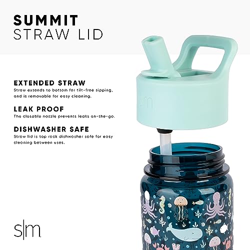 Simple Modern Marvel Kids Water Bottle Plastic BPA-Free Tritan Cup with Leak Proof Straw Lid | Reusable and Durable for Toddlers, Boys | Summit Collection | 12oz, Spidey Kid
