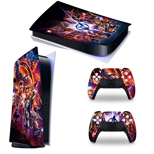 Hero Collection PS5 Digital Edition Whole Body Vinyl Skin Sticker Decal Cover for Playstation 5 Digital Edition System Console and Controllers